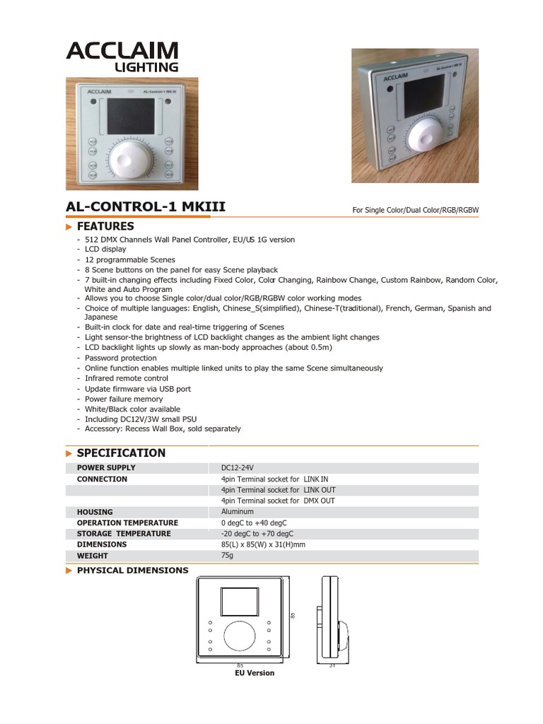 AL-Control-1 MKIII User Manual | PDF