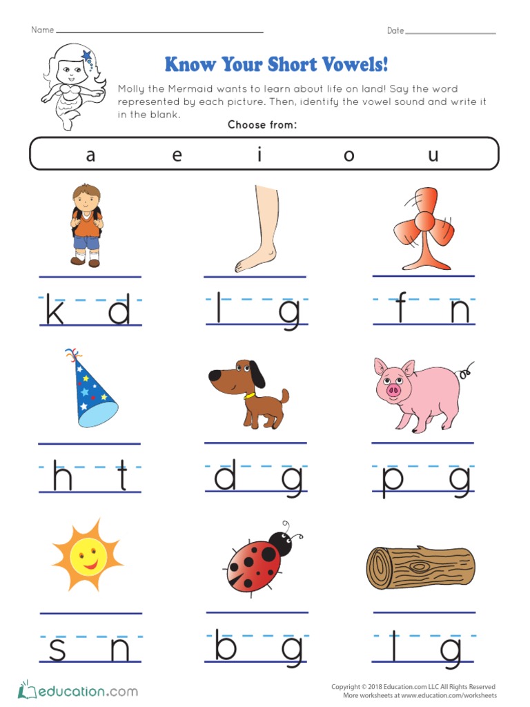 Short Vowel Sounds Worksheet | PDF