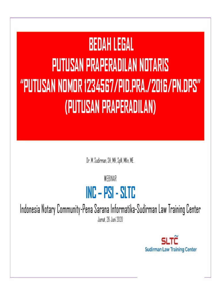 Praperadilan Notaris: Putusan Nomor 1234567 | PDF | Hukum