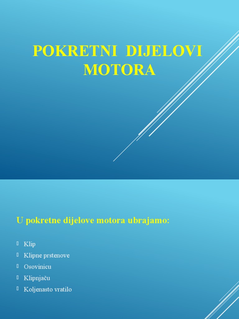 Pokretni Dijelovi Motora | PDF