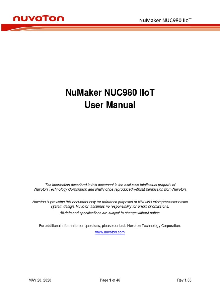 Numaker Nuc980 Iiot User Manual | PDF | Booting | Flash Memory