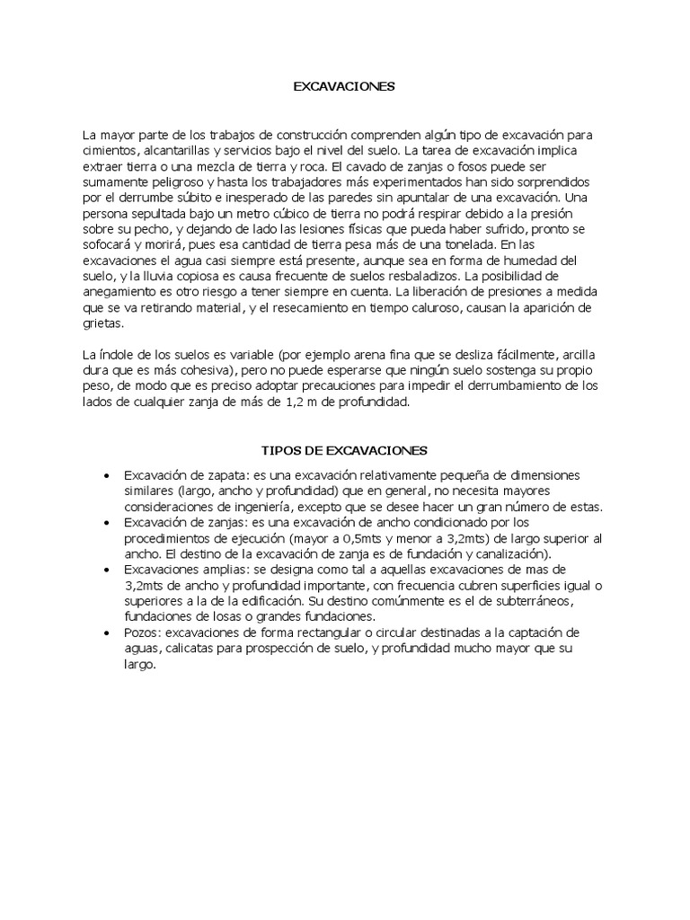 Medidas de seguridad esenciales para la realización de excavaciones ...