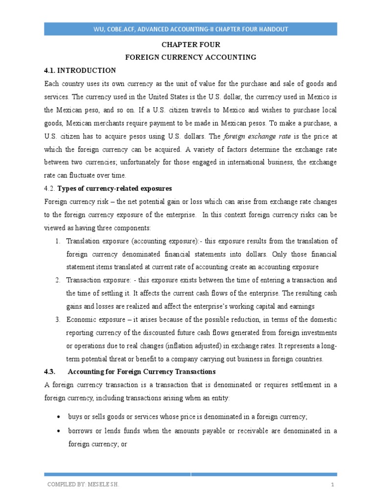 Chapter Four Foreign Currency Accounting | PDF | Exchange Rate ...