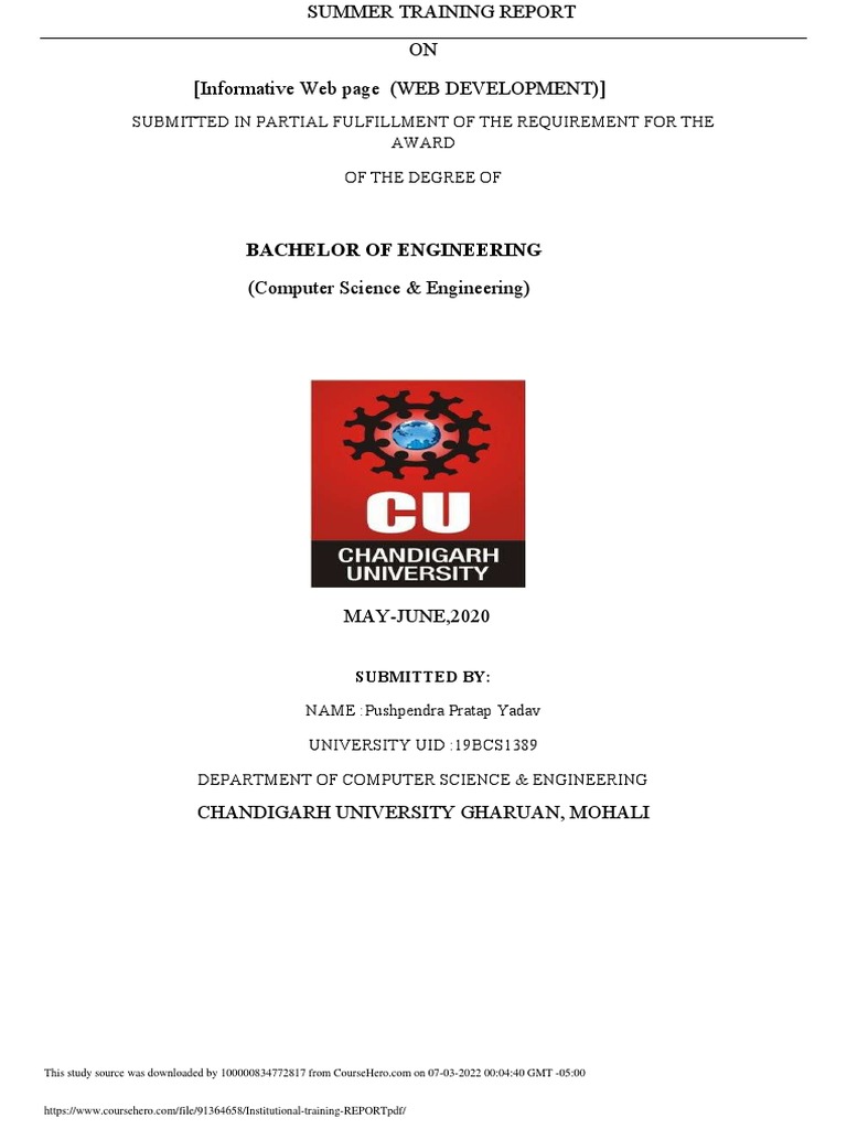 Institutional Training Report Pdf Pdf World Wide Web Internet Web