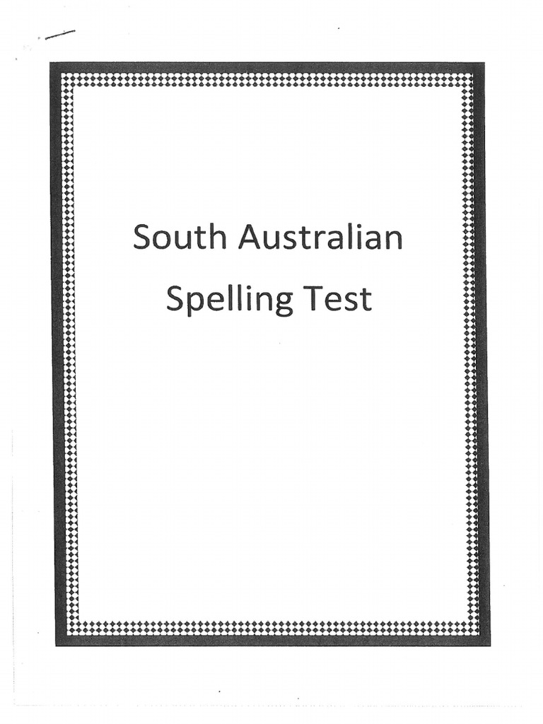 South Australian Spelling Test | PDF