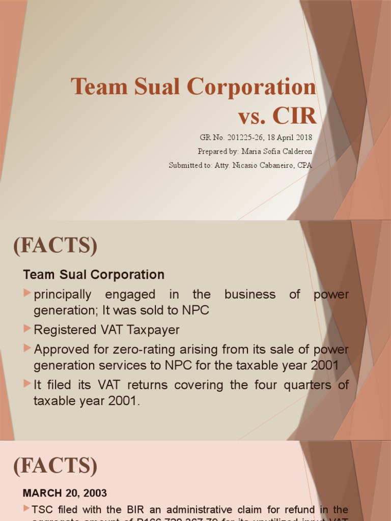Team Sual Corp v. Cir | PDF | Value Added Tax | Jurisdiction
