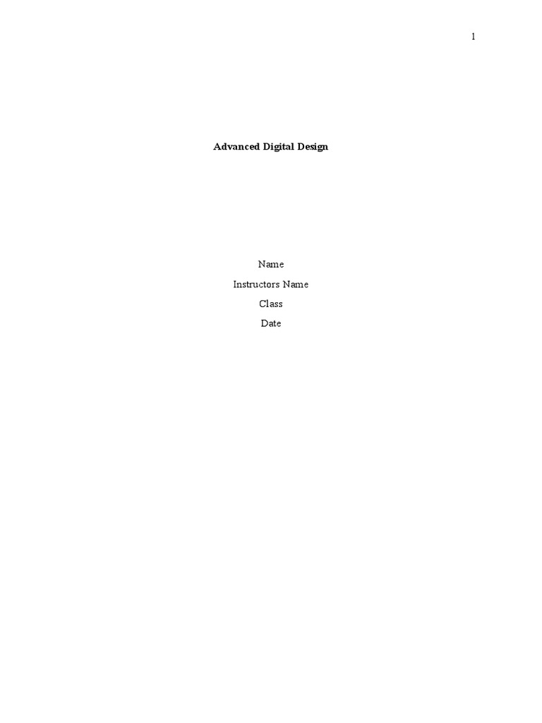 Advanced Digital Design | PDF | Computing | Logic Synthesis