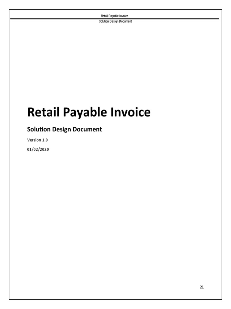 Retail Payable Invoice: Solution Design Document | PDF | Accounts ...
