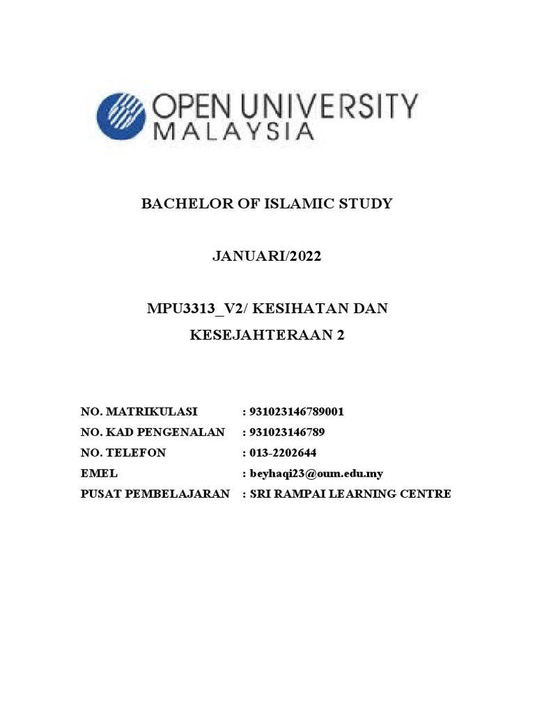 Assignment Health and Wellness | PDF