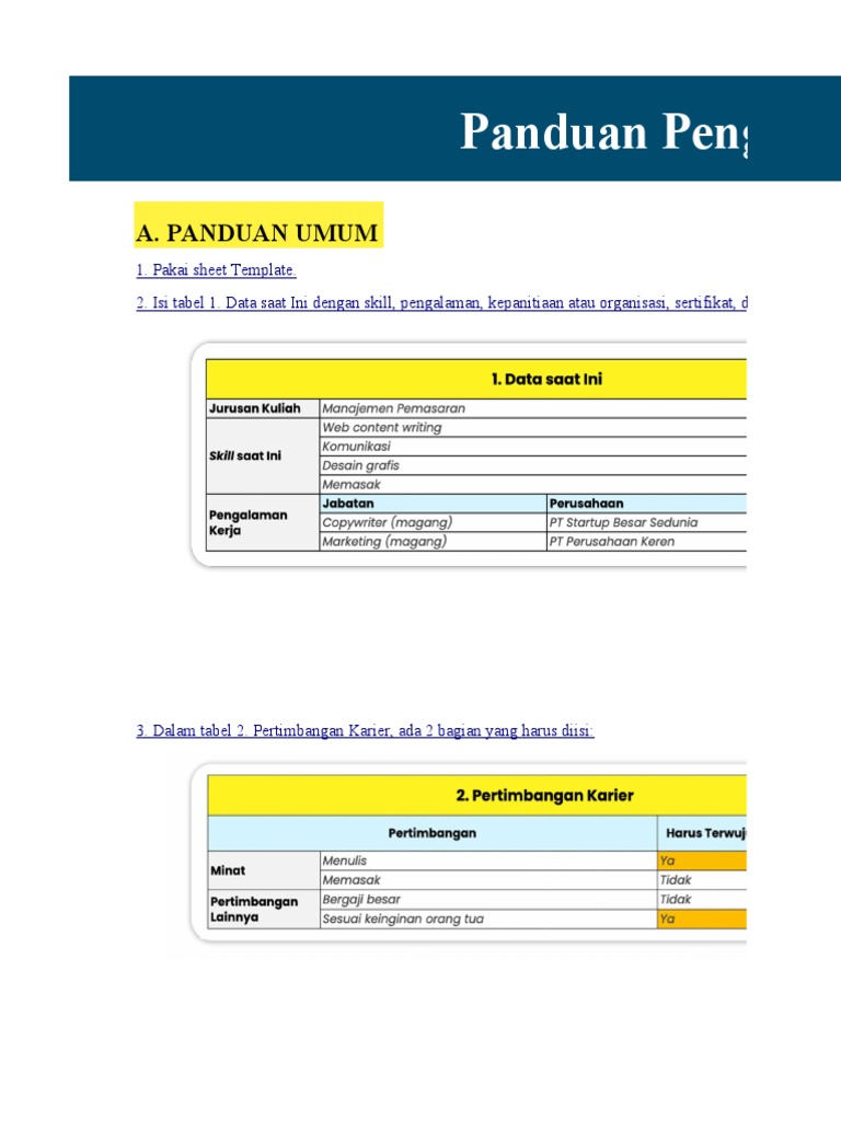 Template Career Plan 2021 - Glints | PDF