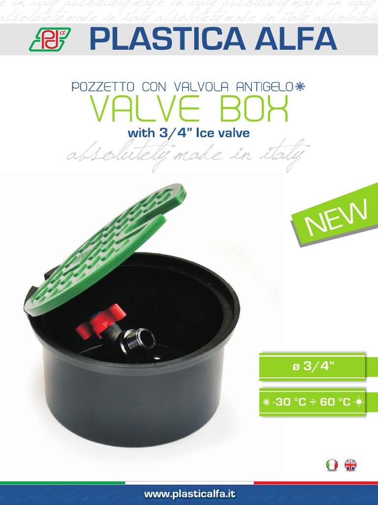 Plastica Alfa Pozzetto Con Valvola Valve Box With Valve Ita Ing | PDF