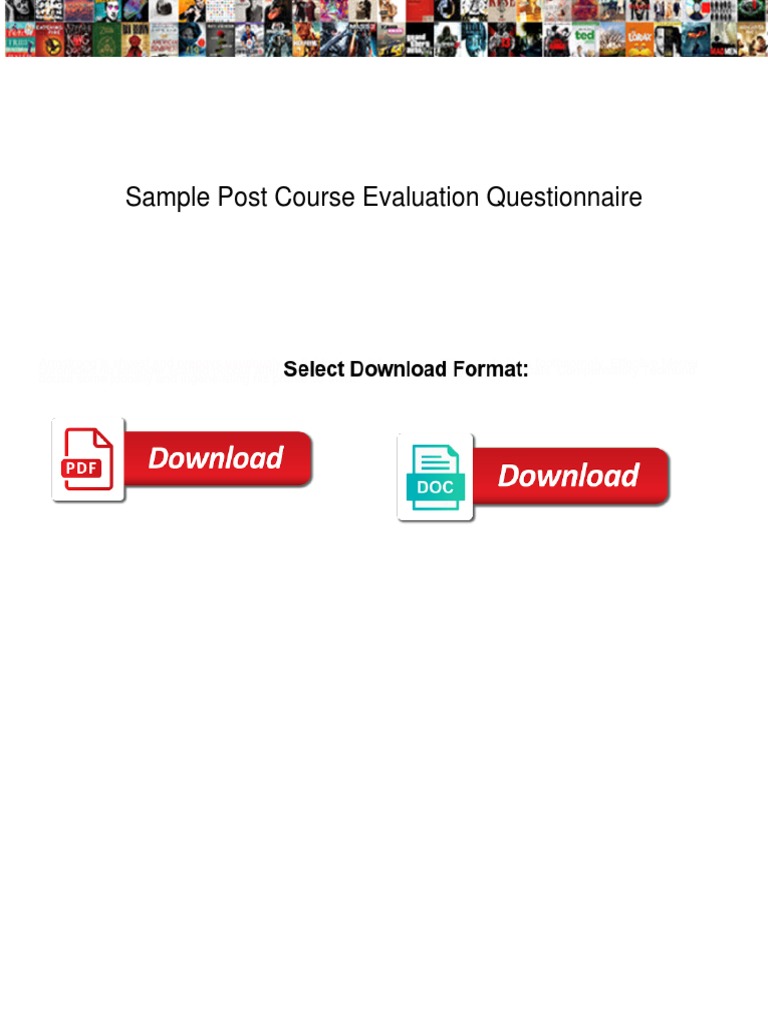 sample-post-course-evaluation-questionnaire | PDF | Course Evaluation ...