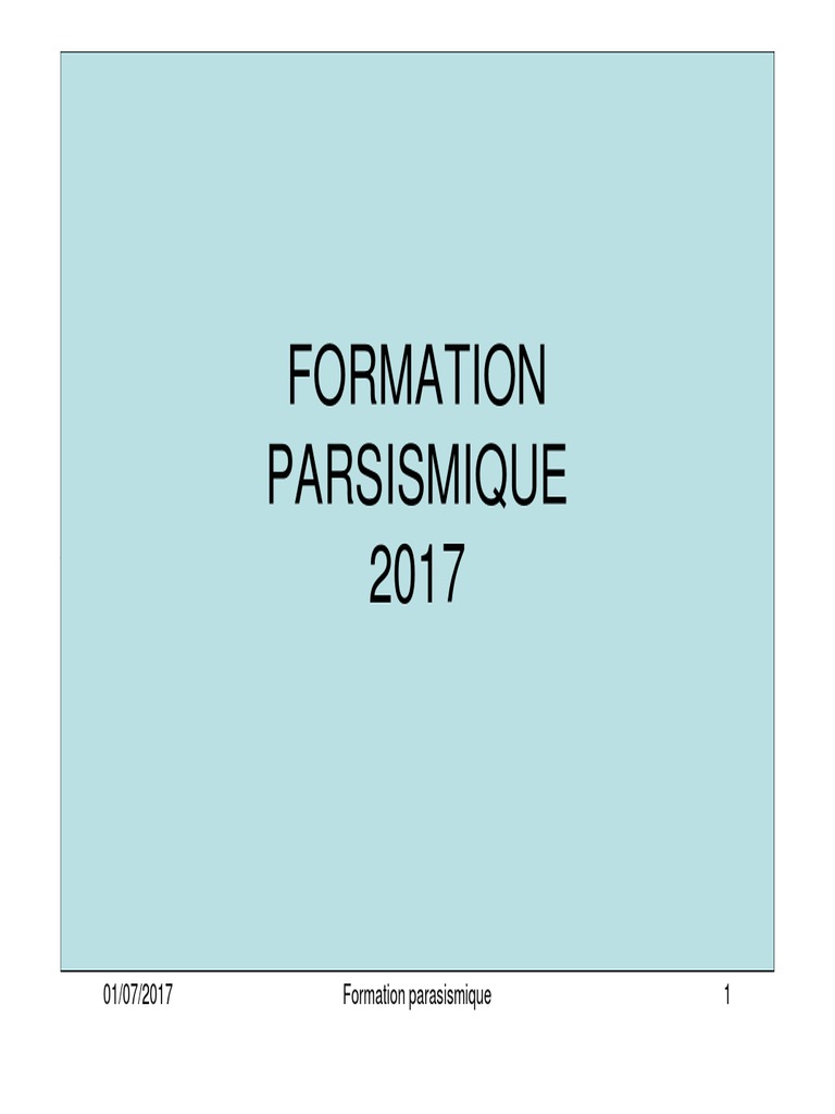 Formation en conception parasismique | PDF | Génie parasismique ...