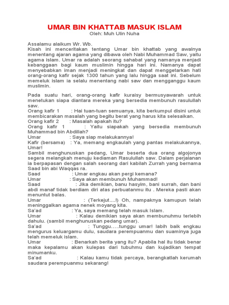 Umar Bin Khattab Masuk Islam | PDF