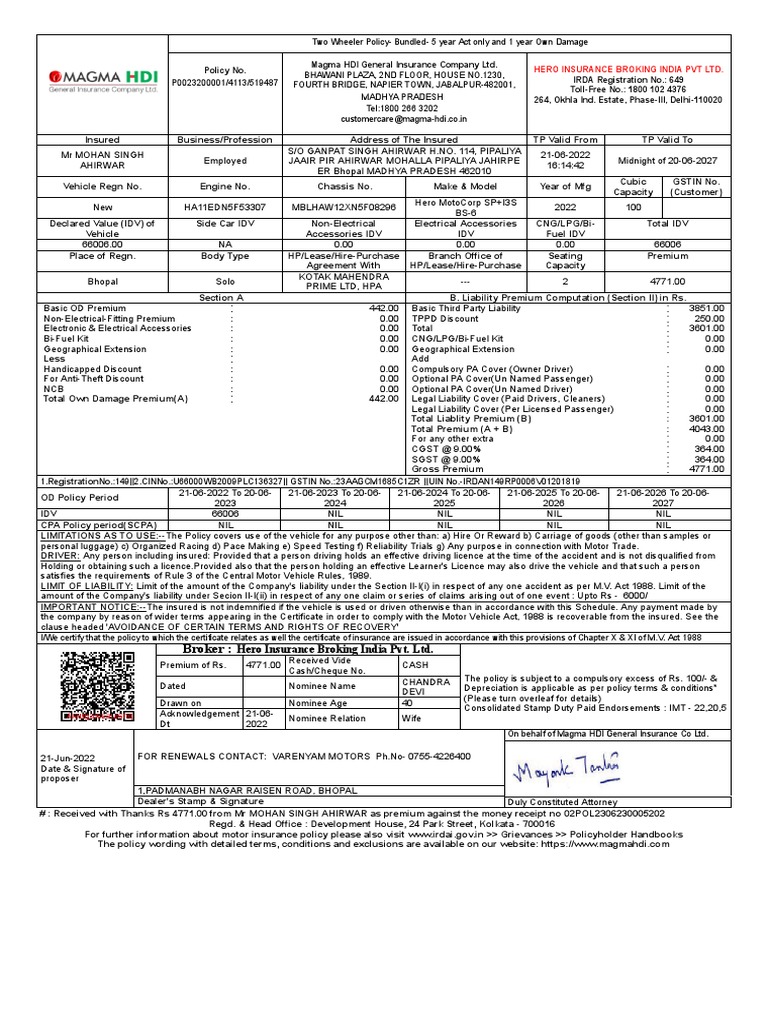 Hero Insurance Broking India PVT LTD | PDF | Insurance | Liability ...