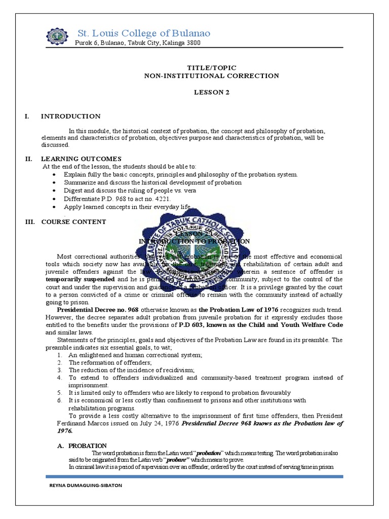Module in Coad 12 Lesson 2 | PDF | Probation | Parole
