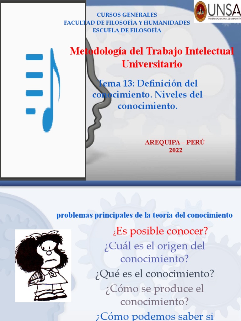 Tema 13 Definición Del Conocimiento | PDF | Conocimiento | Verdad