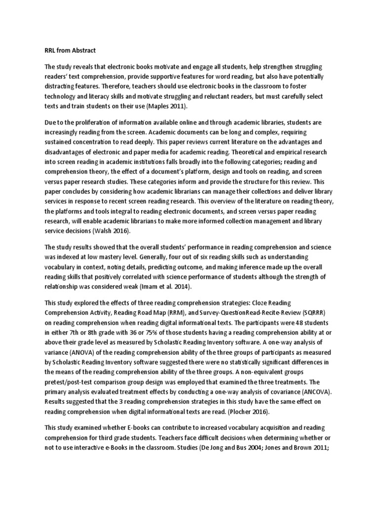 RRL From Abstract | PDF | Reading Comprehension | Libraries