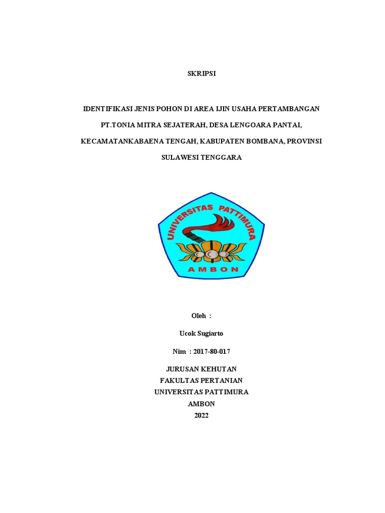 Identifikasi Pohon di Pertambangan Bombana | PDF