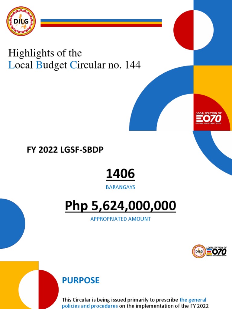 Local Budget Circular 144 | PDF | Government | Governance