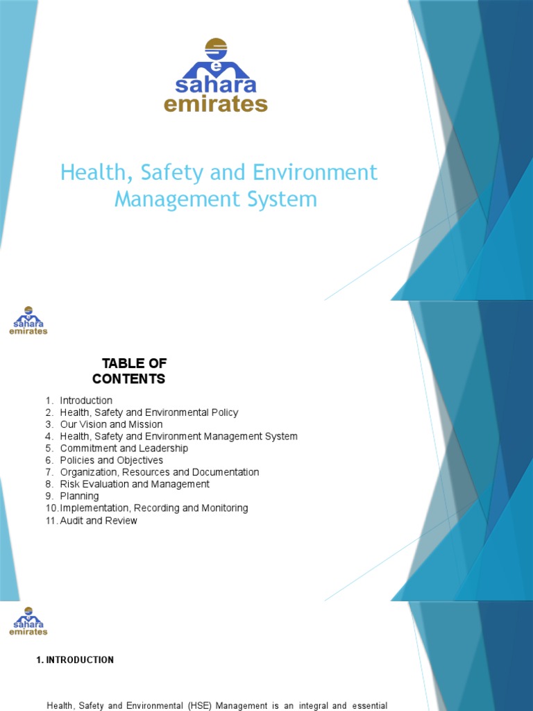 Health Safety And Environment Management System Pdf Risk Safety