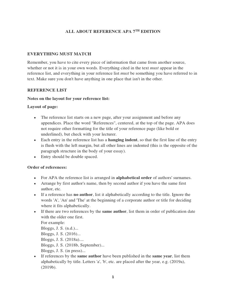 Reference Apa 7TH Edition | PDF | Letter Case | Digital Object Identifier