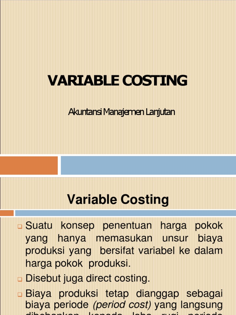 Perbedaan Variable dan Full Costing | PDF