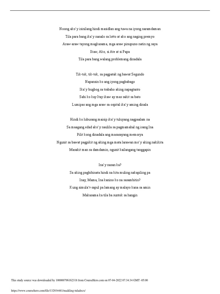 Maikling Tula | PDF