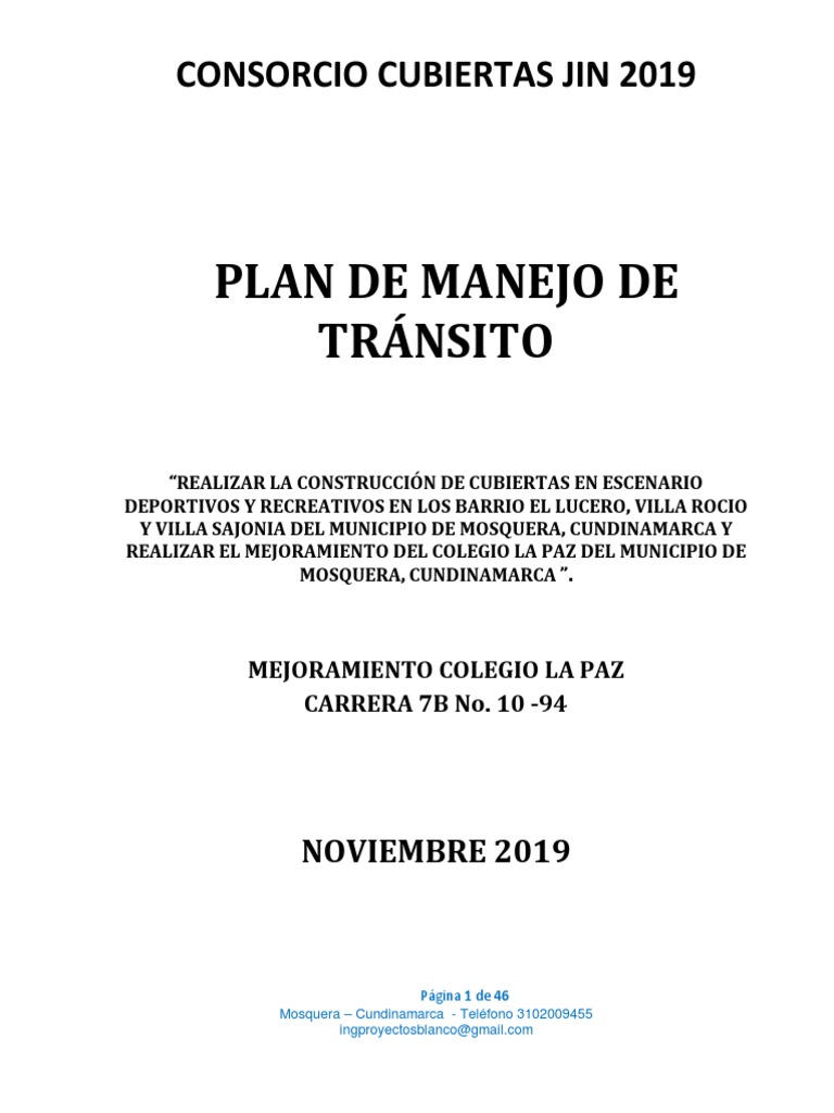 Plan de Manejo de Transito La Paz | PDF | Peatonal | Transporte