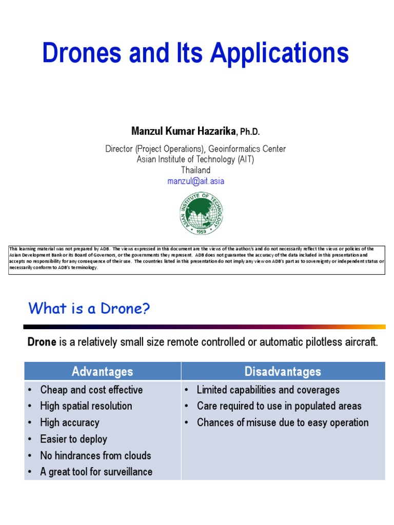 Drones and Its Applications | Download Free PDF | Unmanned Aerial ...