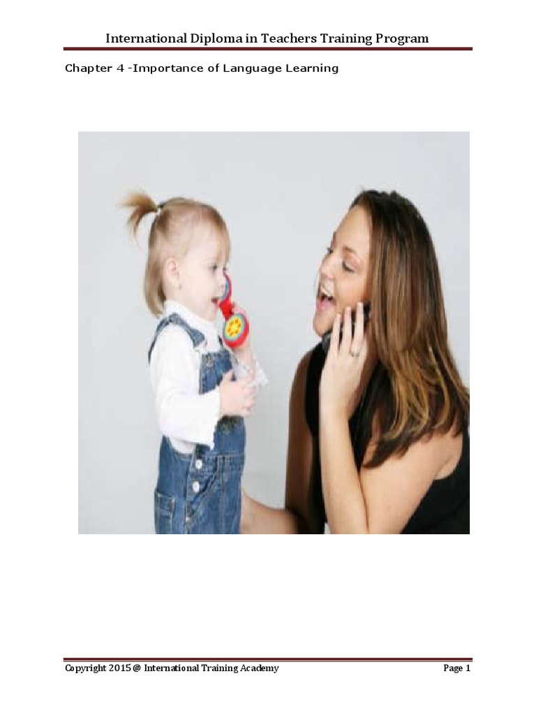 International Diploma in Teachers Training Program: Chapter 4 ...