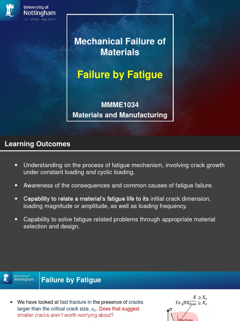 6.0 Failure of Materials 3 - Fatigue Failure | PDF | Fatigue (Material ...