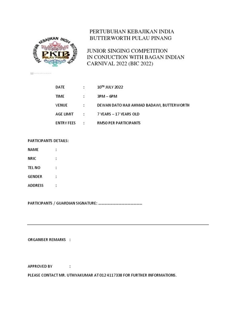 Junior Singing Contest at BIC 2022 | PDF