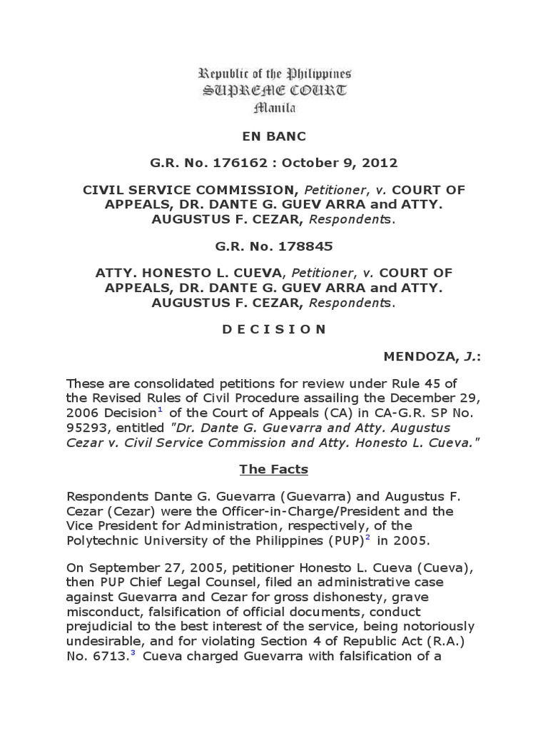CSC Jurisdiction Over PUP Officials | PDF | Plain Meaning Rule ...