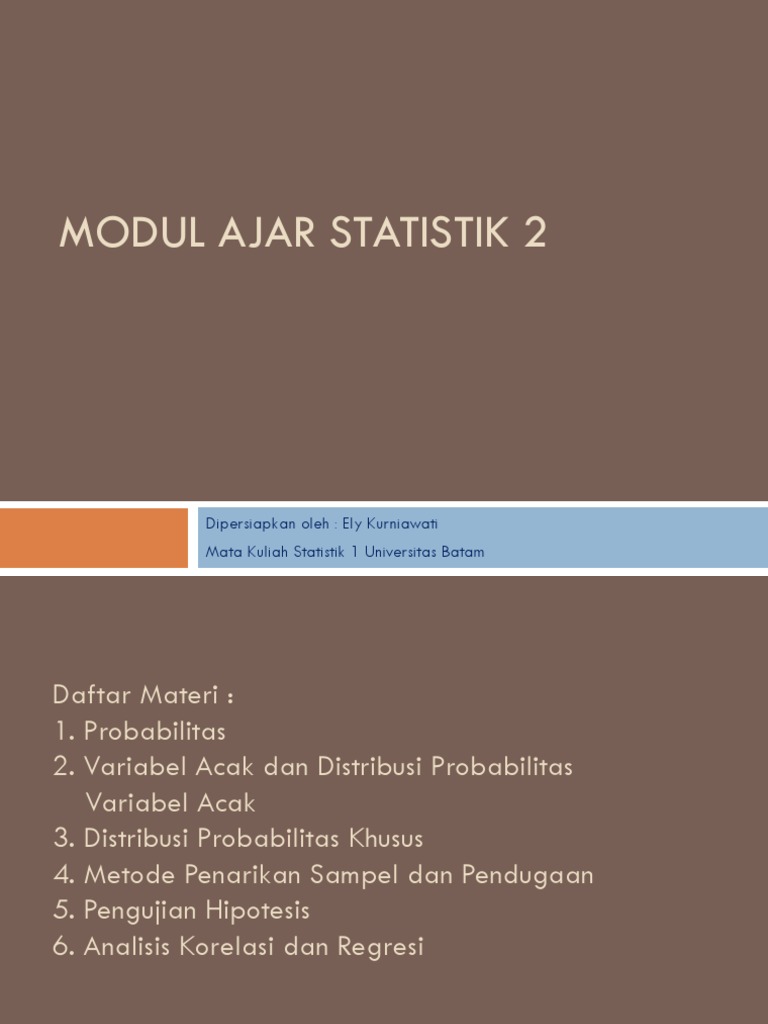 Modul Ajar Statistik 2 Pdf