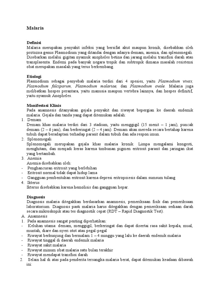 Panduan Malaria untuk Tenaga Medis | PDF | Pengembangan Diri | Sains & Matematika