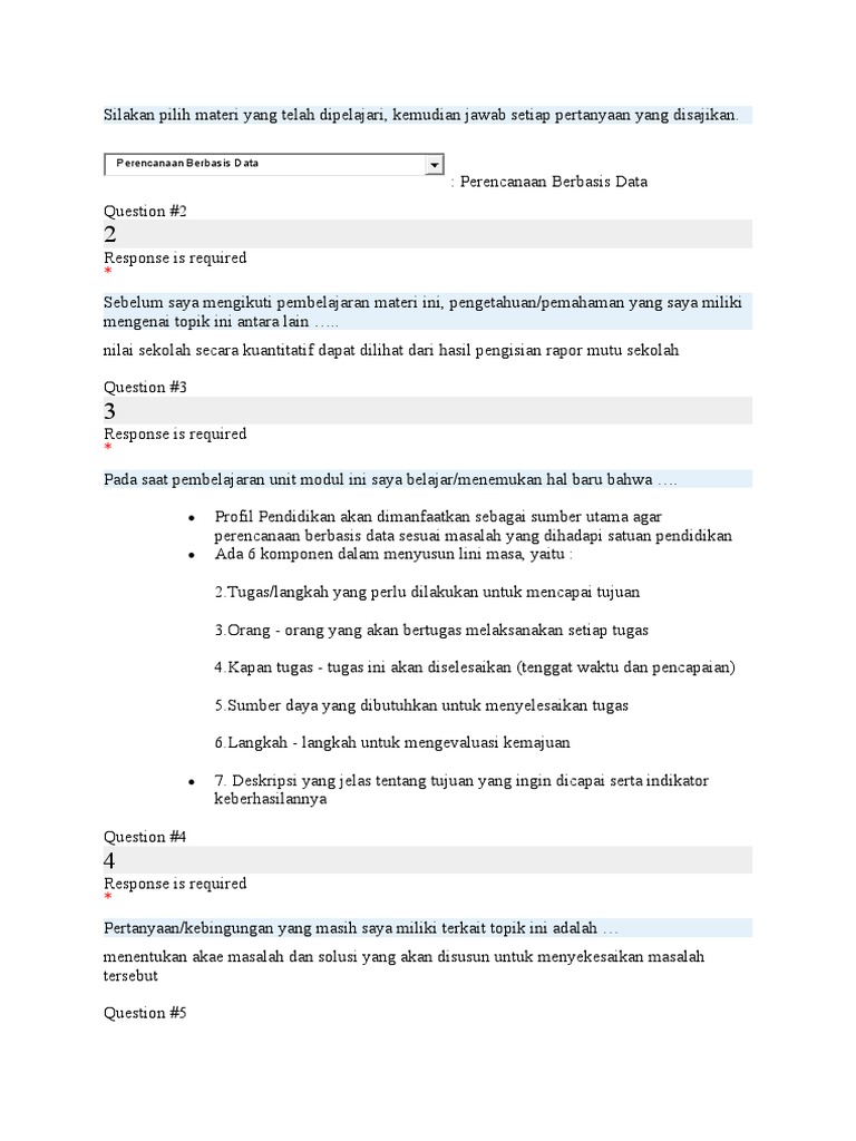 Refleksi Perencanaan Berbasis Data | PDF