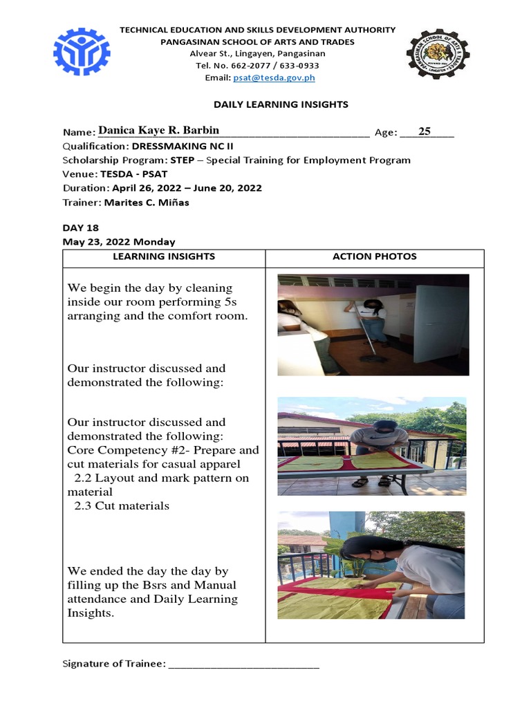 Daily Learning Insights Danica Kaye R. Barbin 25 | PDF | Consumer Goods ...