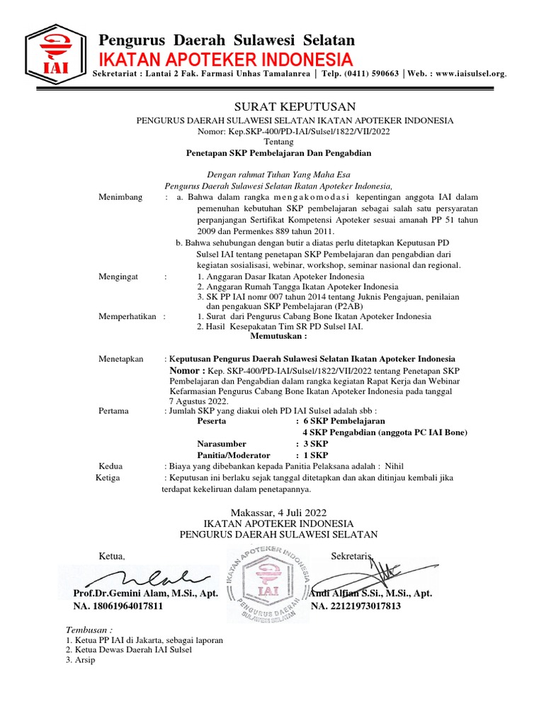 SKP Raker Dan Webinar PC IAI Kab Bone | PDF | Karier & Perkembangan ...