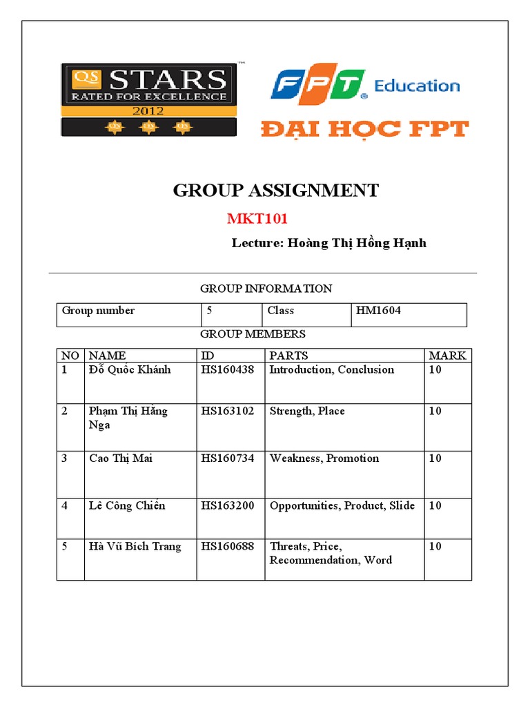 Group5 MKT101group Assignment | PDF | Swot Analysis | Milk
