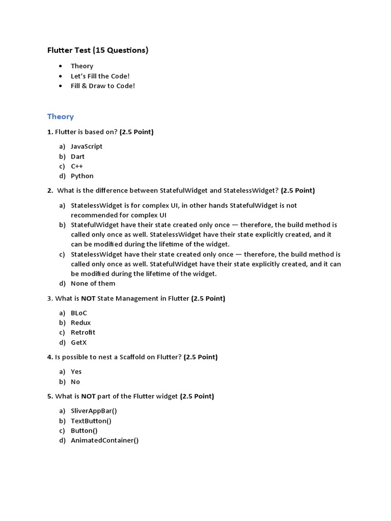 Flutter Test | PDF | Computer Science | Programming Paradigms