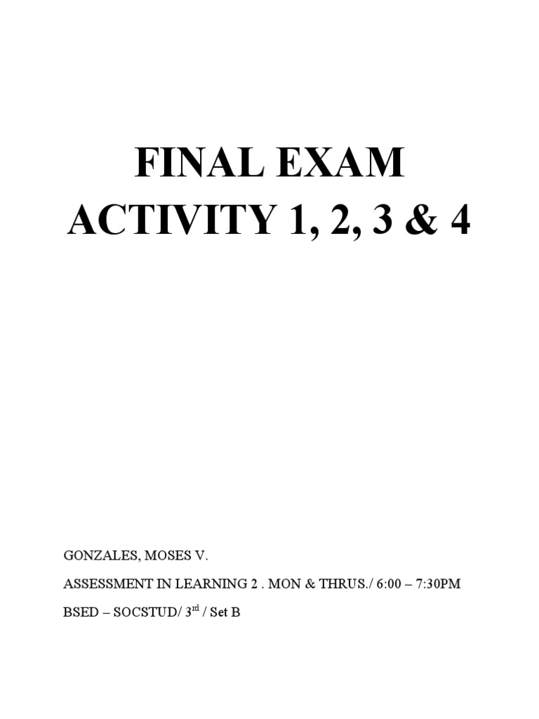 Gonzales Moses v. Educ 107 | PDF | Educational Assessment | Test ...