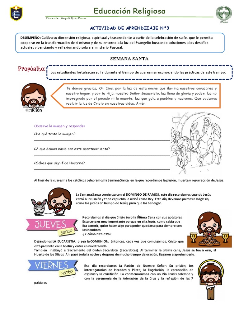 Actividad #4 | PDF | Pascua de Resurrección | Jesús