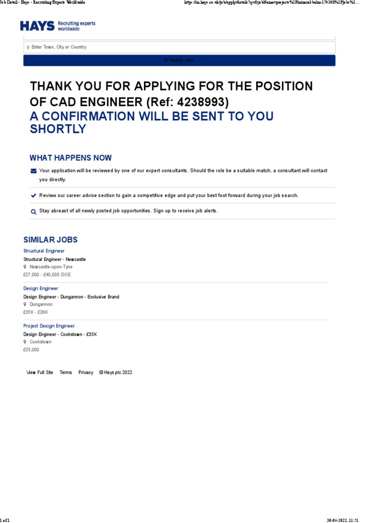 Job Detail - Hays - Recruiting Experts Worldwide | PDF