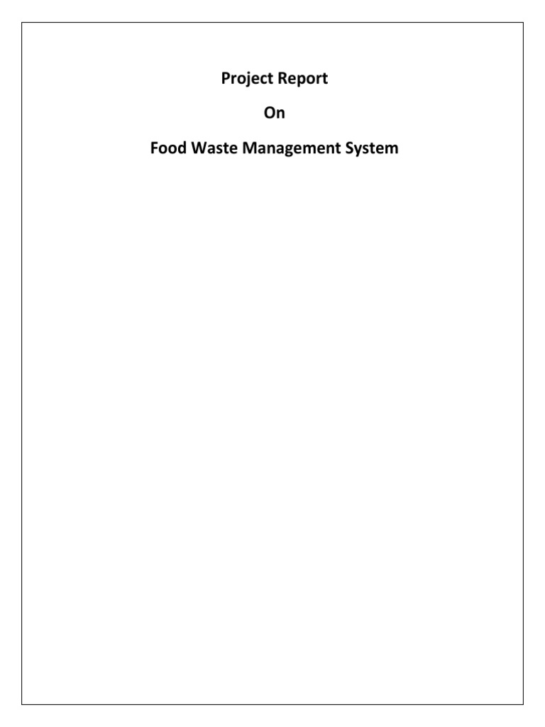 Project Report On Food Waste Management System | PDF | Conceptual Model ...