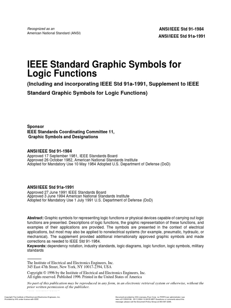 ANSI IEEE STD 91 1991 | PDF | Logic Gate | International ...