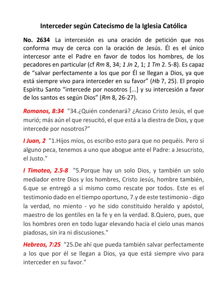 La intercesión según la Iglesia Católica: la oración de petición por ...