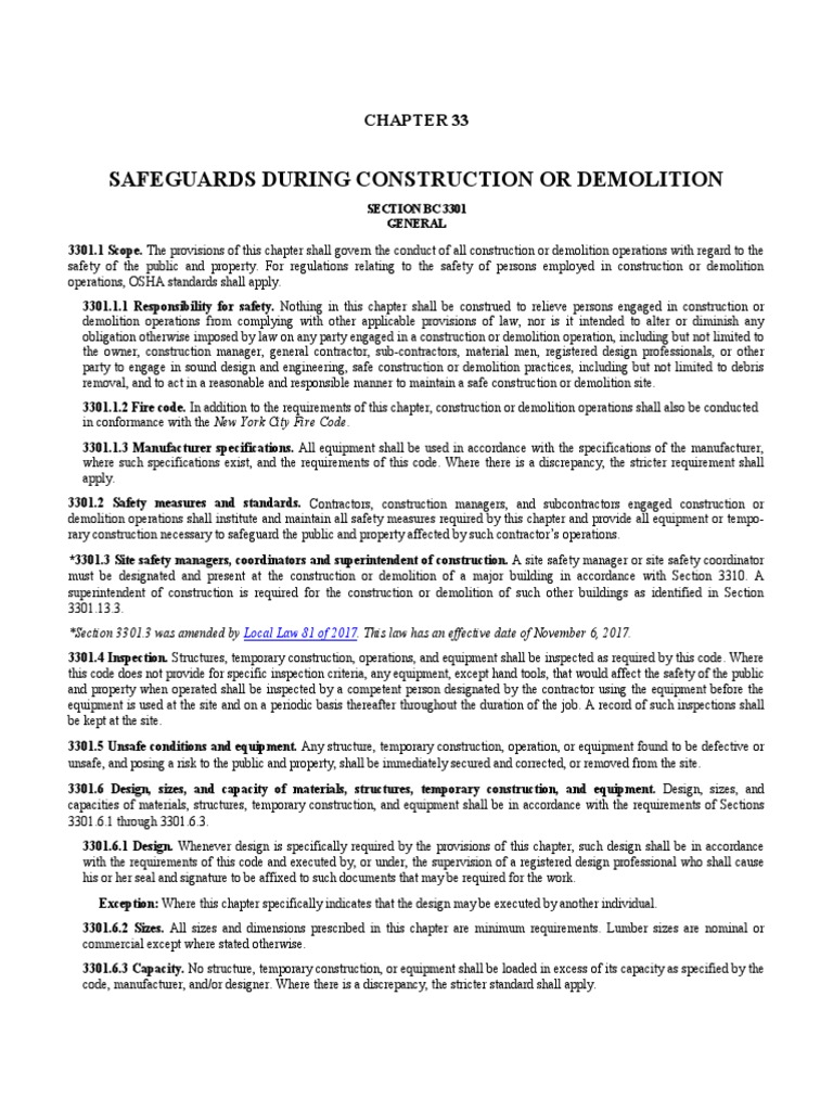 2014CC BC Chapter 33 Safeguards During Construction or Demo | PDF ...