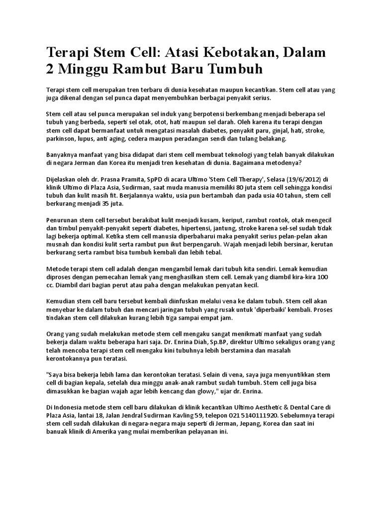 Terapi Stem Cell | PDF