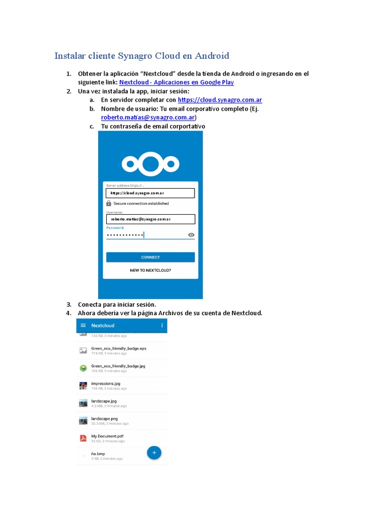 3 - Instalar Cliente Synagro Cloud en Android | PDF
